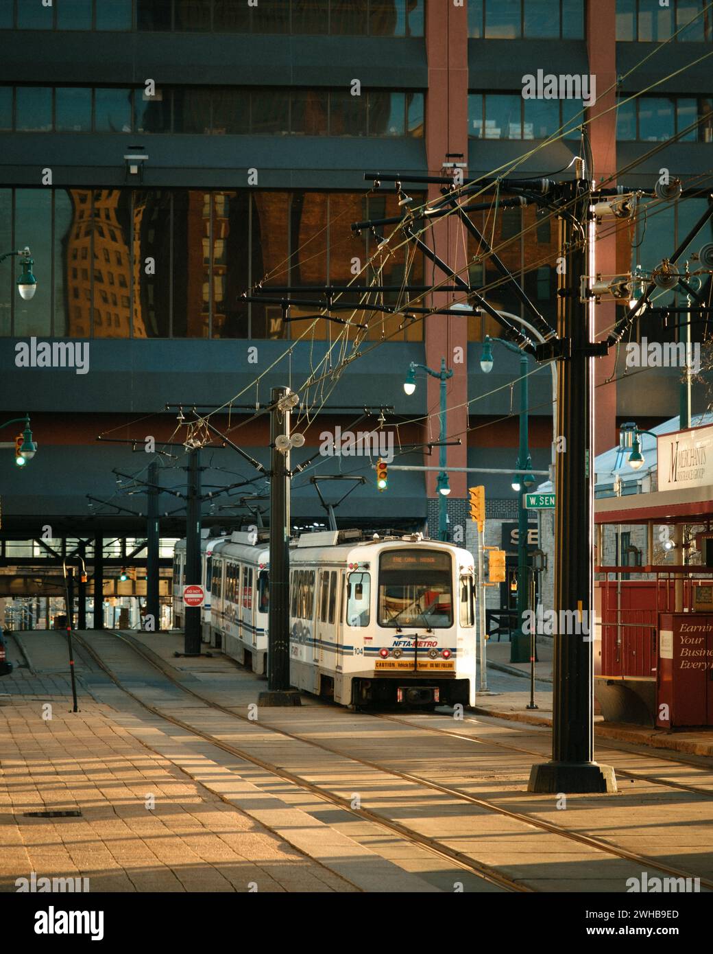 Metro Rail train in downtown Buffalo, New York Stock Photo - Alamy