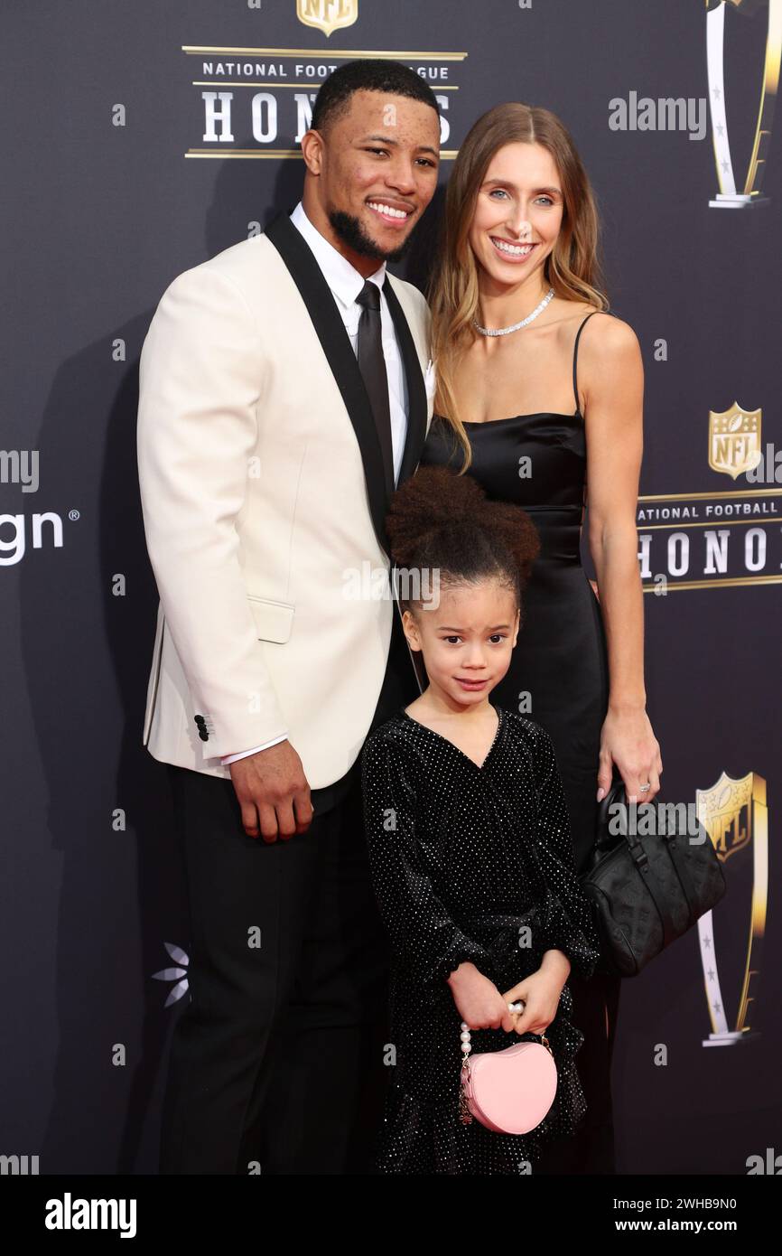 Las Vegas, United States. 08th Feb, 2024. (L-R) Saquon Barkley ...