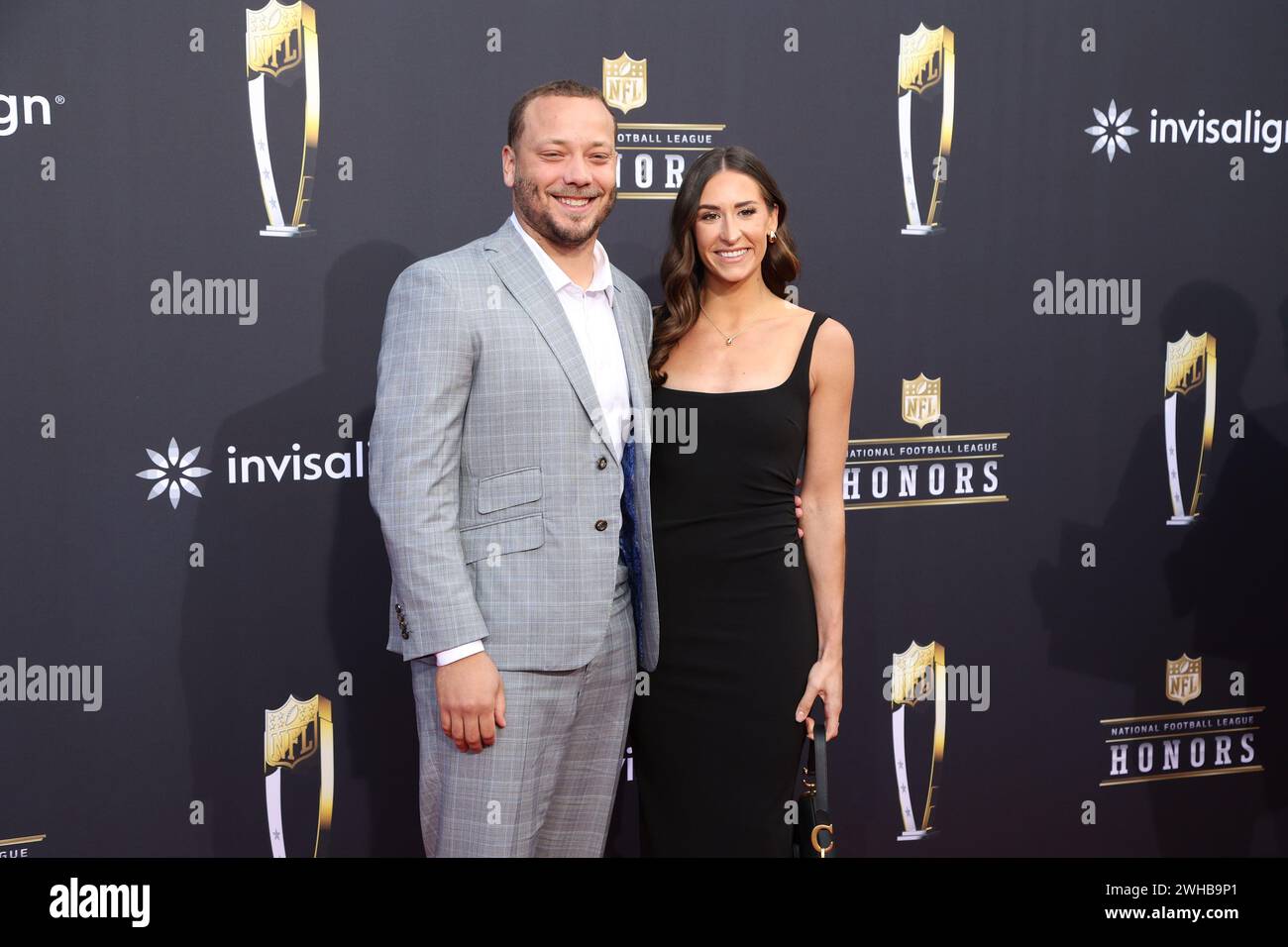Las Vegas, United States. 08th Feb, 2024. Alec Ingold (L) and Alexa ...