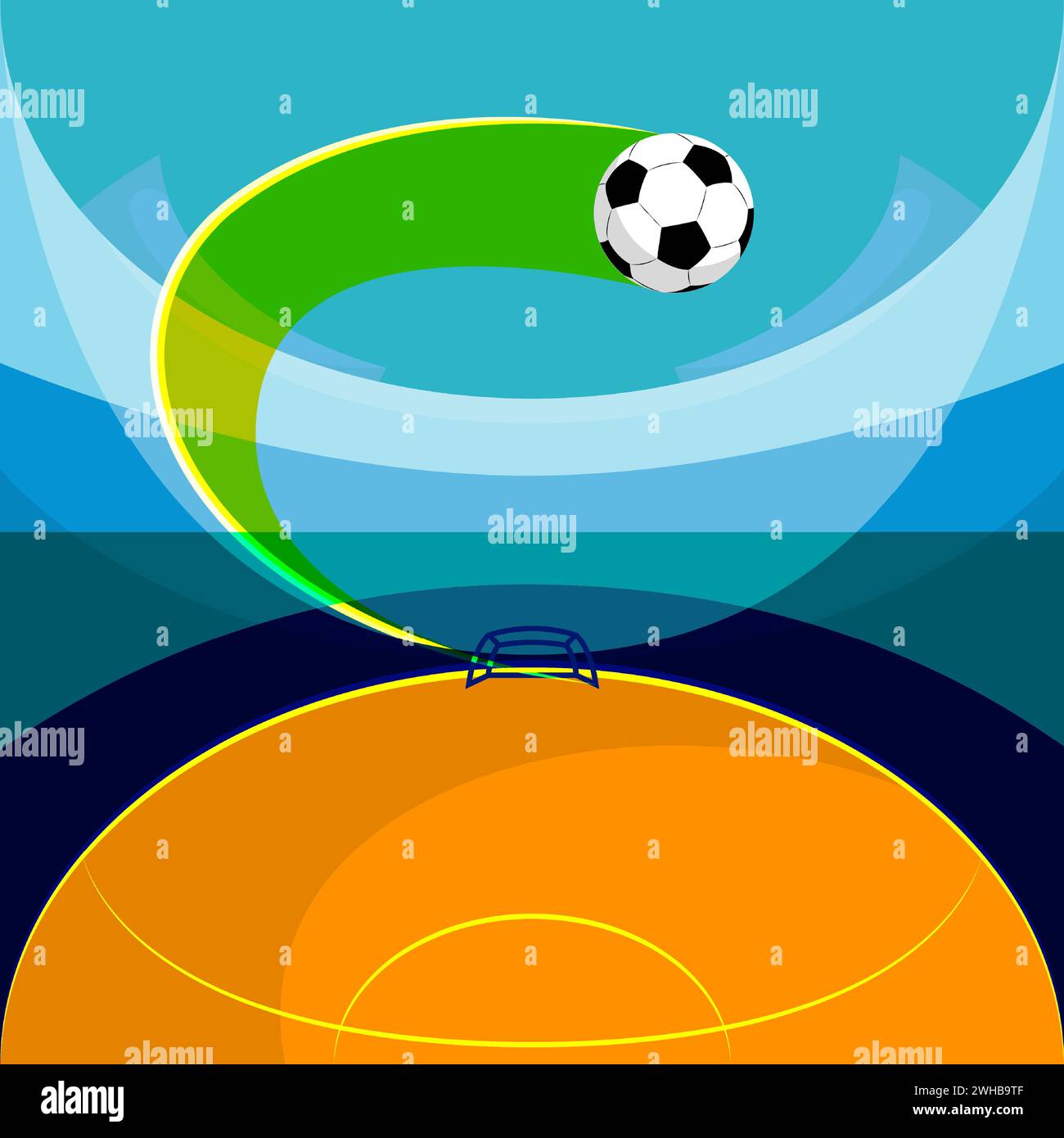 Flying over football stadium soccer Stock Vector Images - Alamy