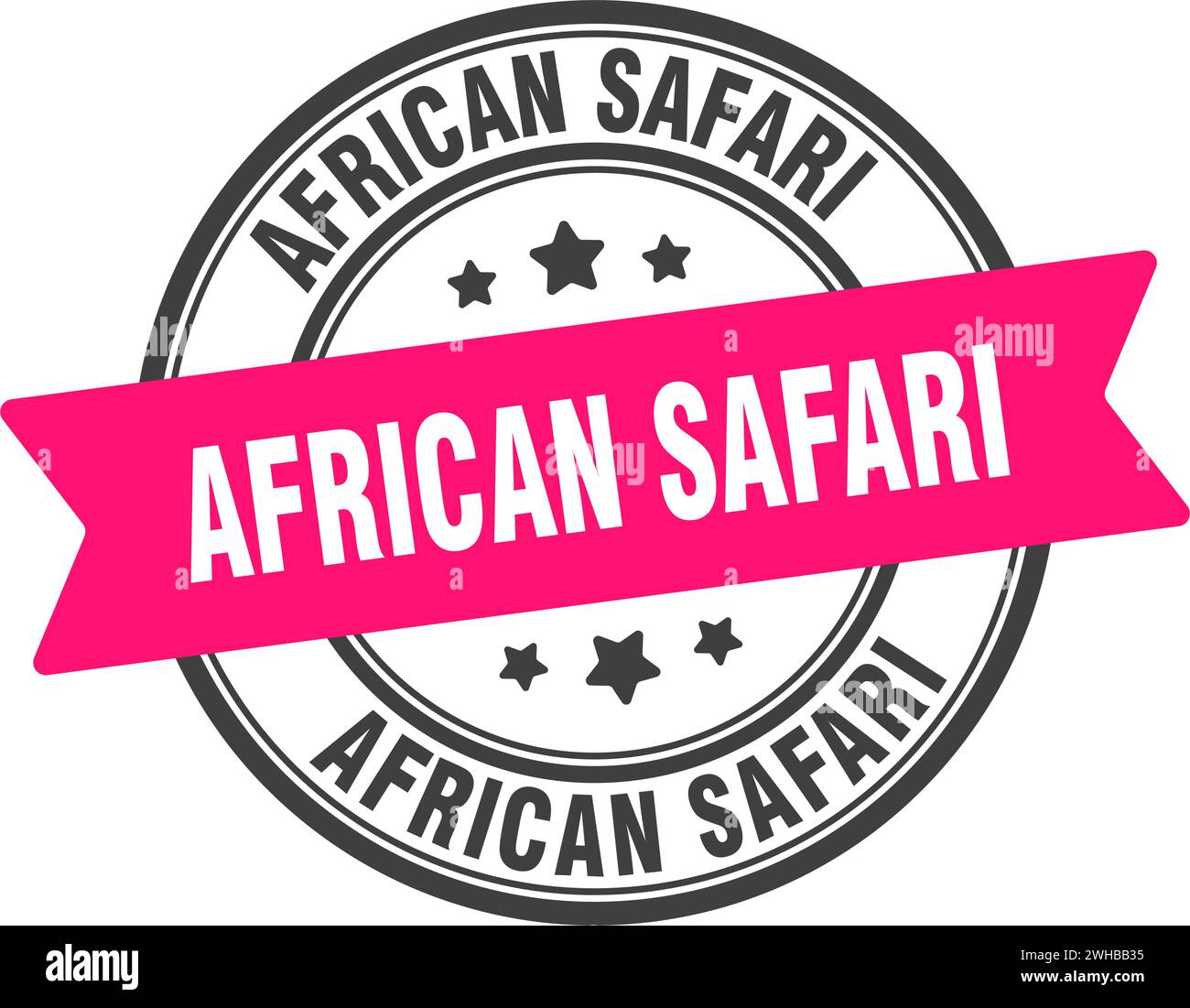 african safari stamp. african safari round sign. label on transparent ...