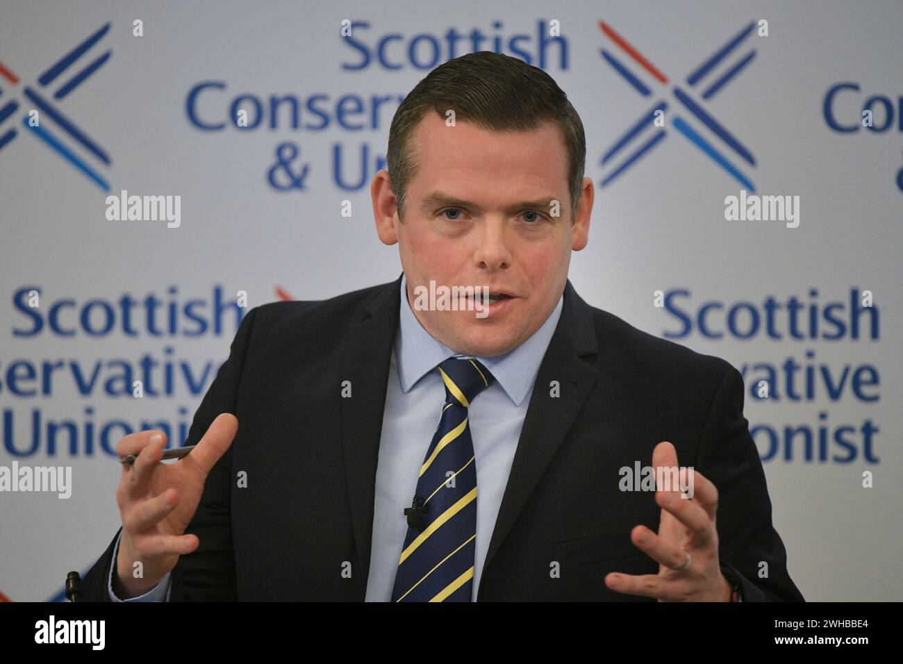 Edinburgh Scotland, UK 09 February 2024. Scottish Conservative leader ...