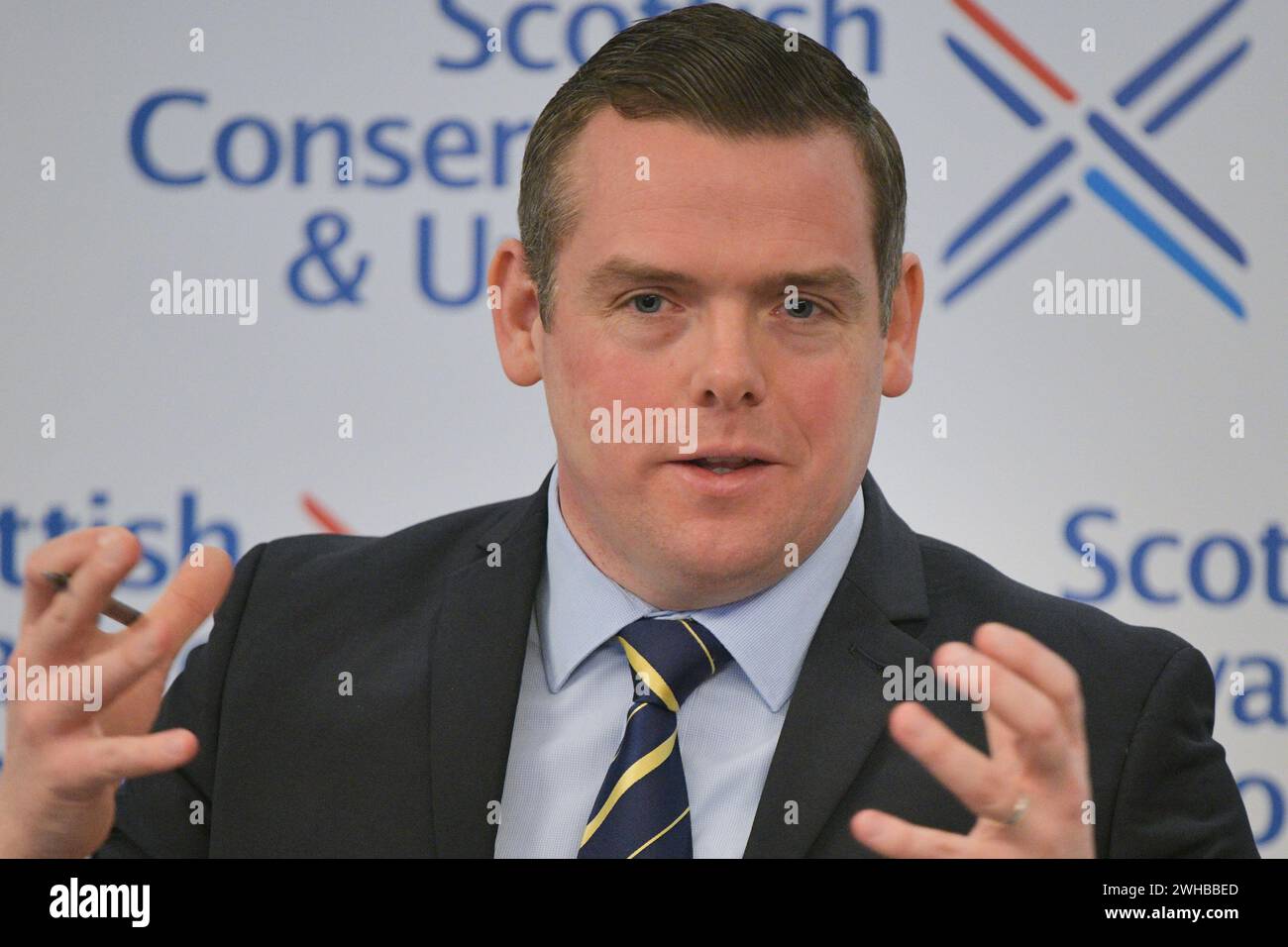 Edinburgh Scotland, UK 09 February 2024. Scottish Conservative leader ...