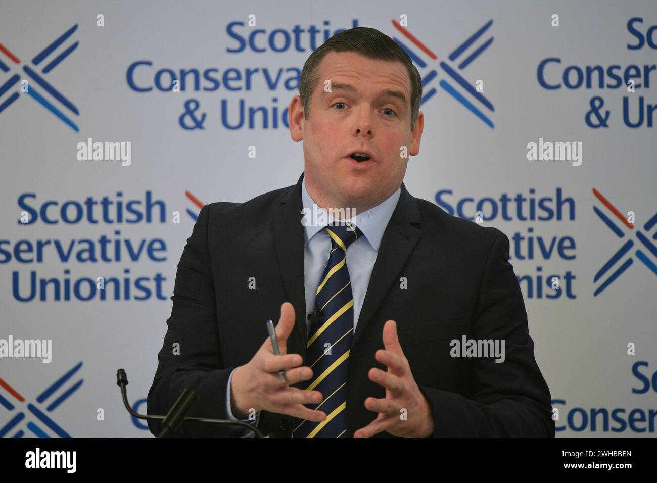 Edinburgh Scotland, UK 09 February 2024. Scottish Conservative leader ...