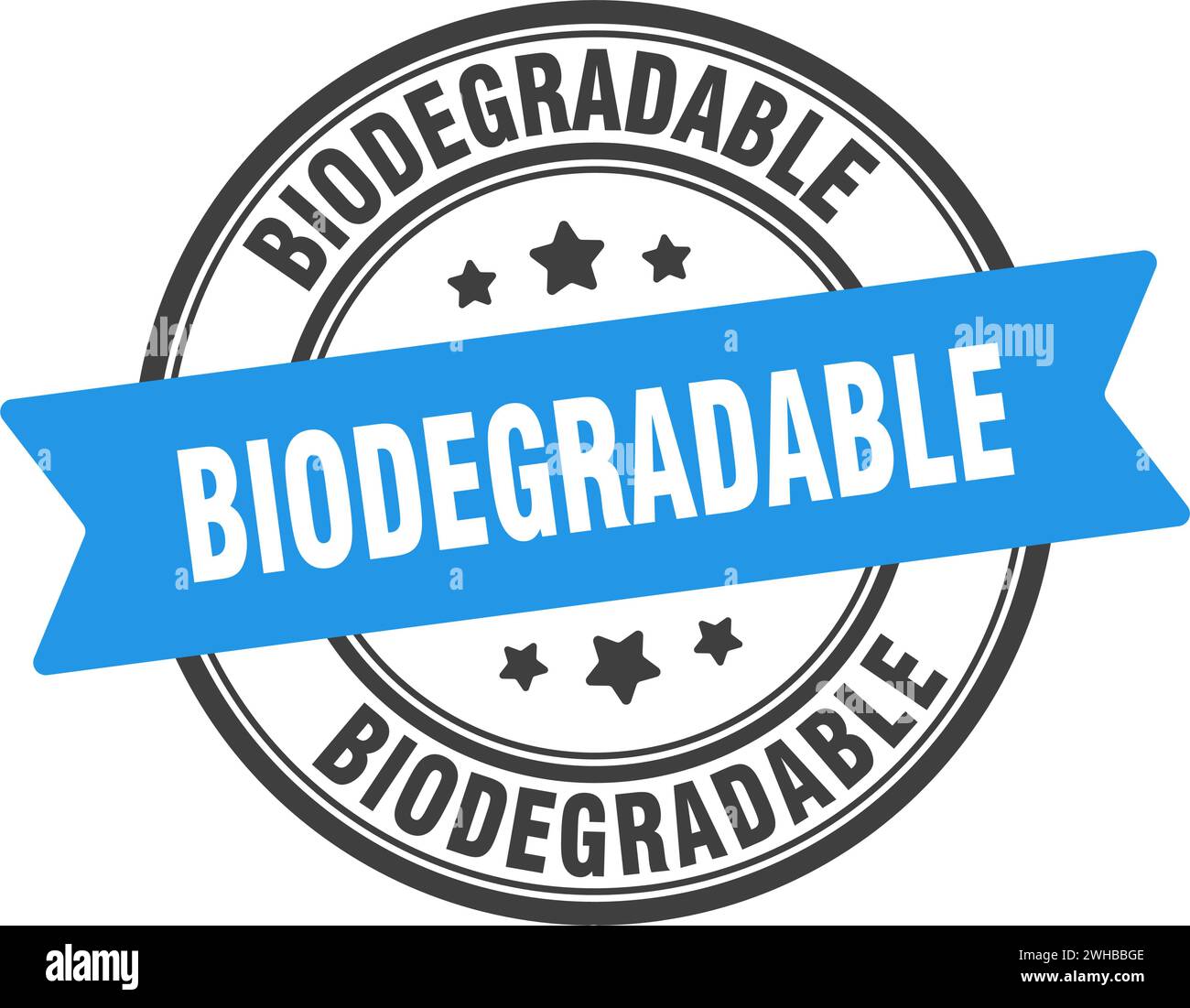 biodegradable stamp. biodegradable round sign. label on transparent ...