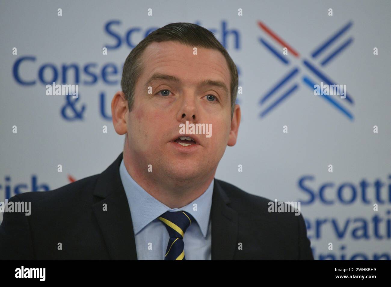 Edinburgh Scotland, UK 09 February 2024. Scottish Conservative leader ...