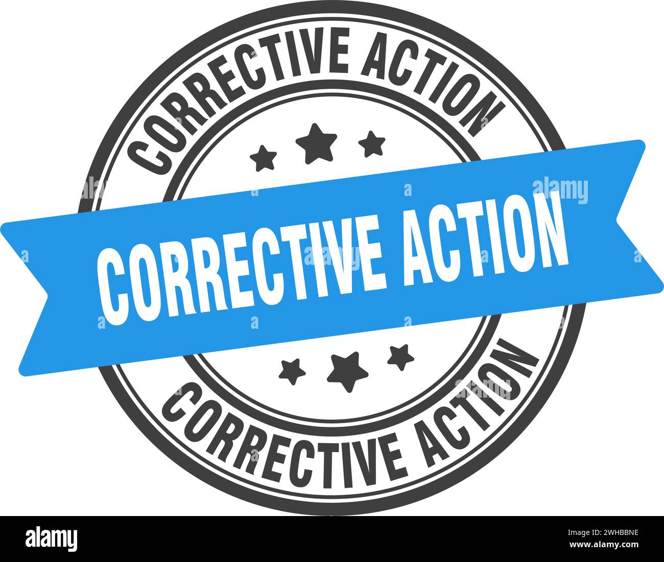 corrective action stamp. corrective action round sign. label on ...