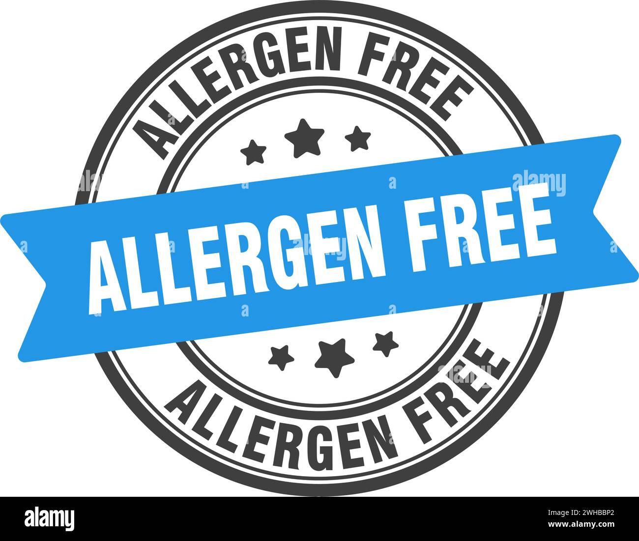 allergen free stamp. allergen free round sign. label on transparent ...