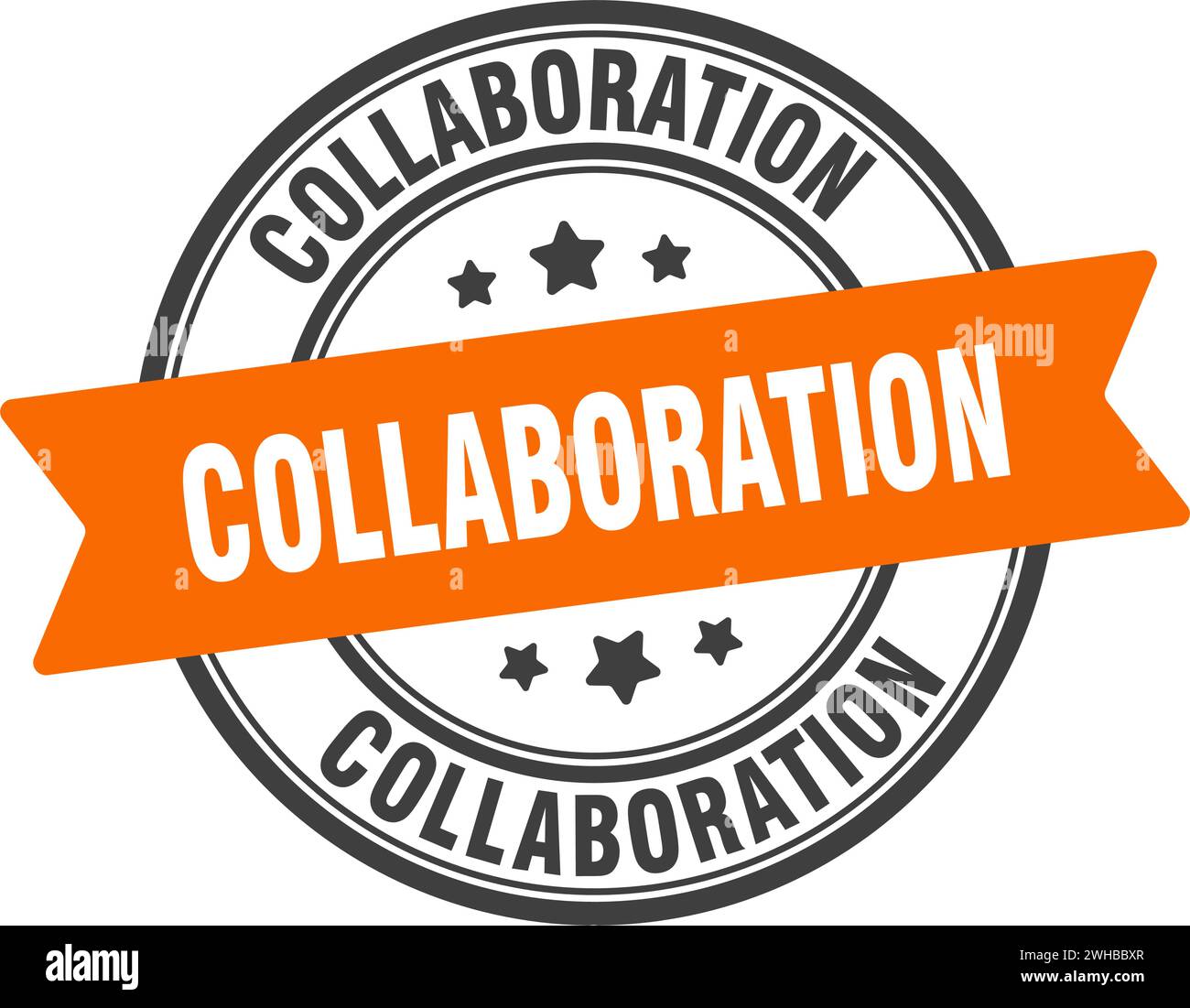collaboration stamp. collaboration round sign. label on transparent ...