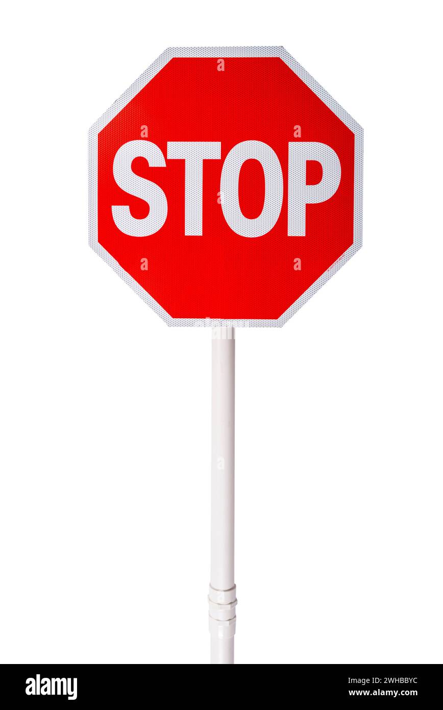 Hand held stop sign for traffic safety Stock Photo - Alamy