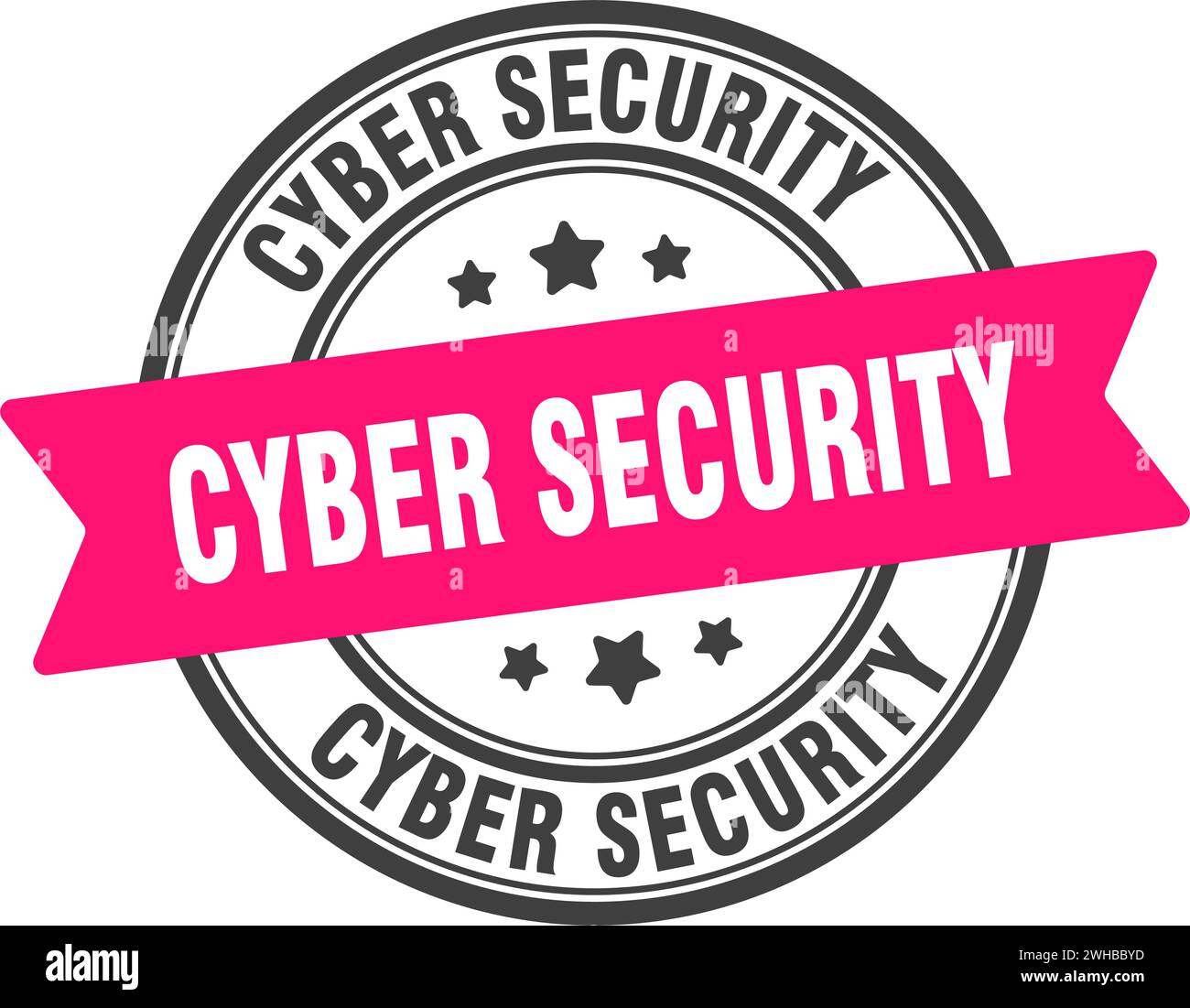 cyber security stamp. cyber security round sign. label on transparent ...