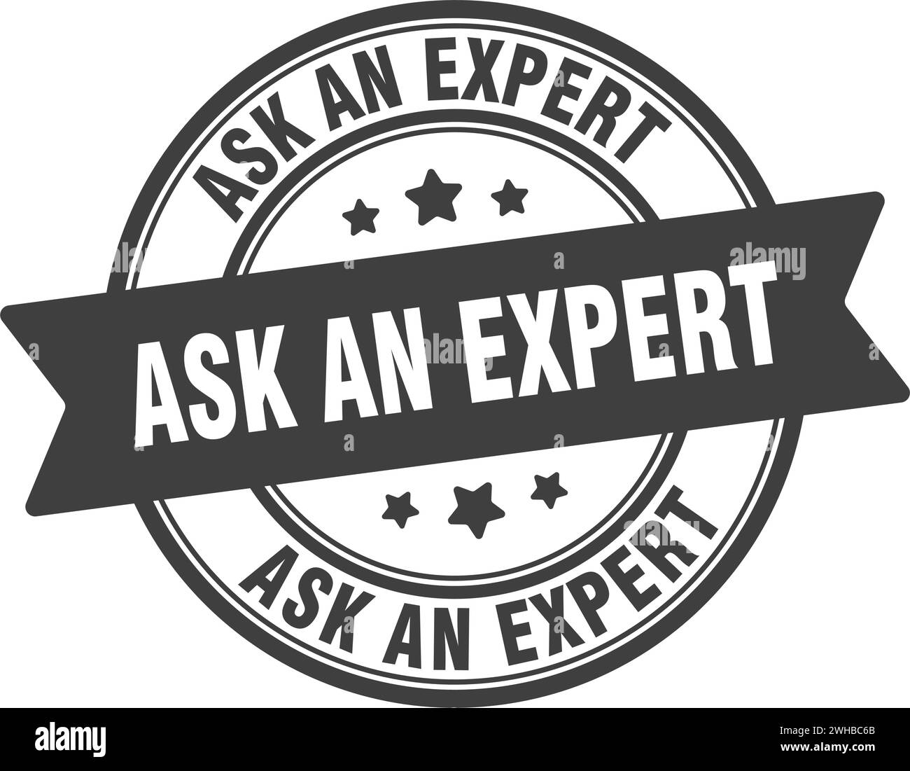 ask an expert stamp. ask an expert round sign. label on transparent ...