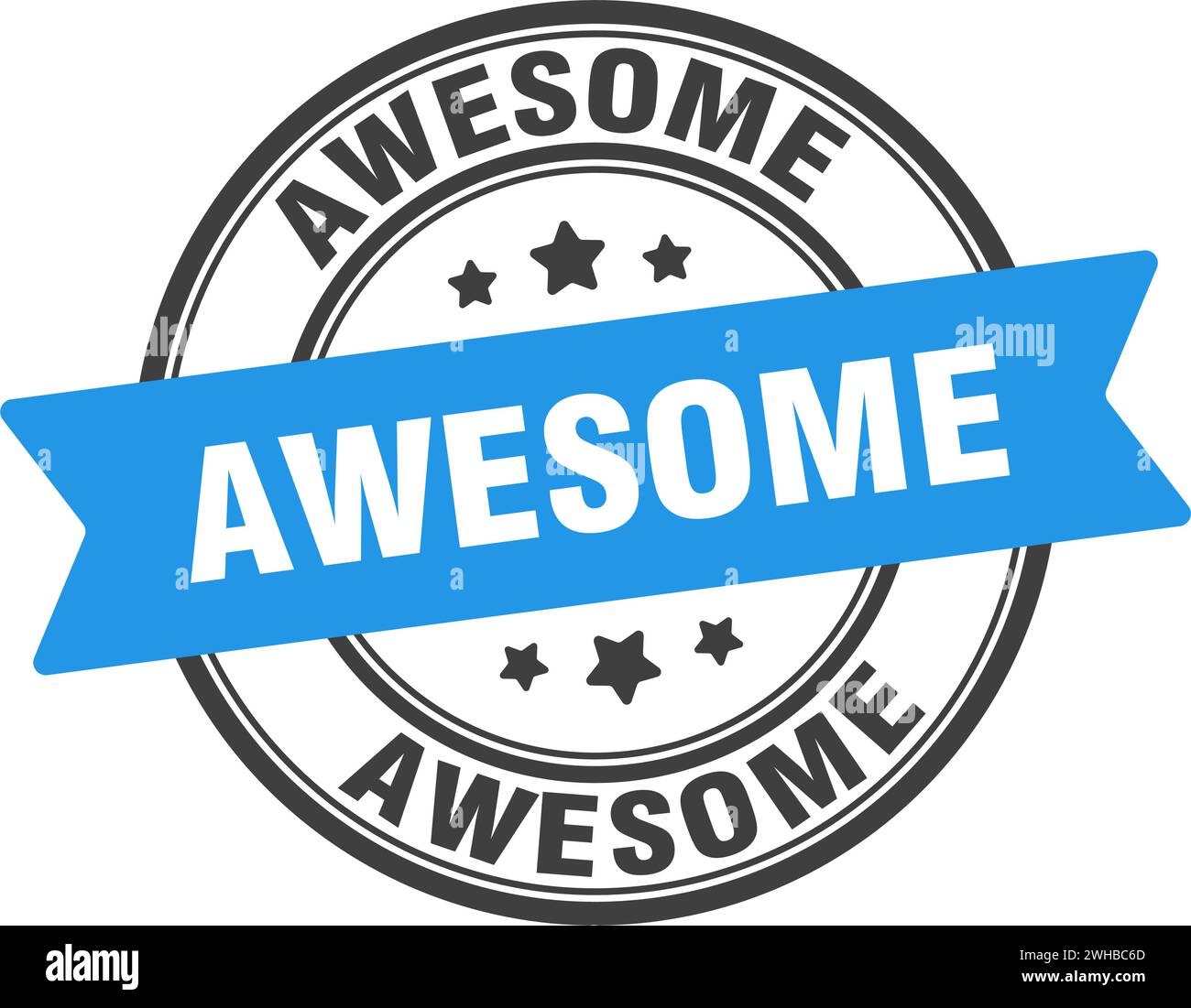 awesome stamp. awesome round sign. label on transparent background ...