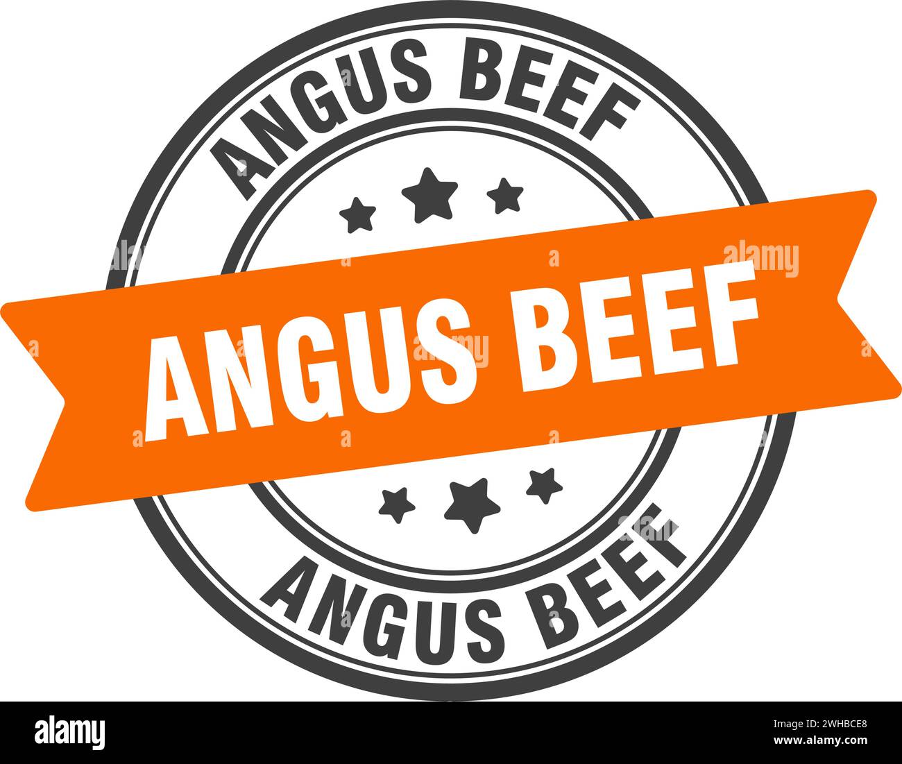 angus beef stamp. angus beef round sign. label on transparent ...