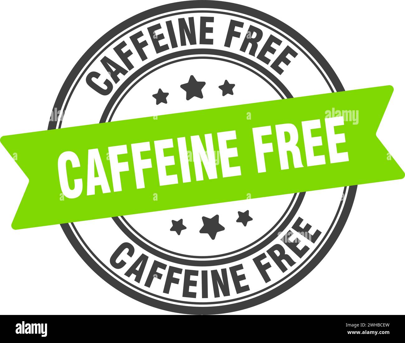 caffeine free stamp. caffeine free round sign. label on transparent ...