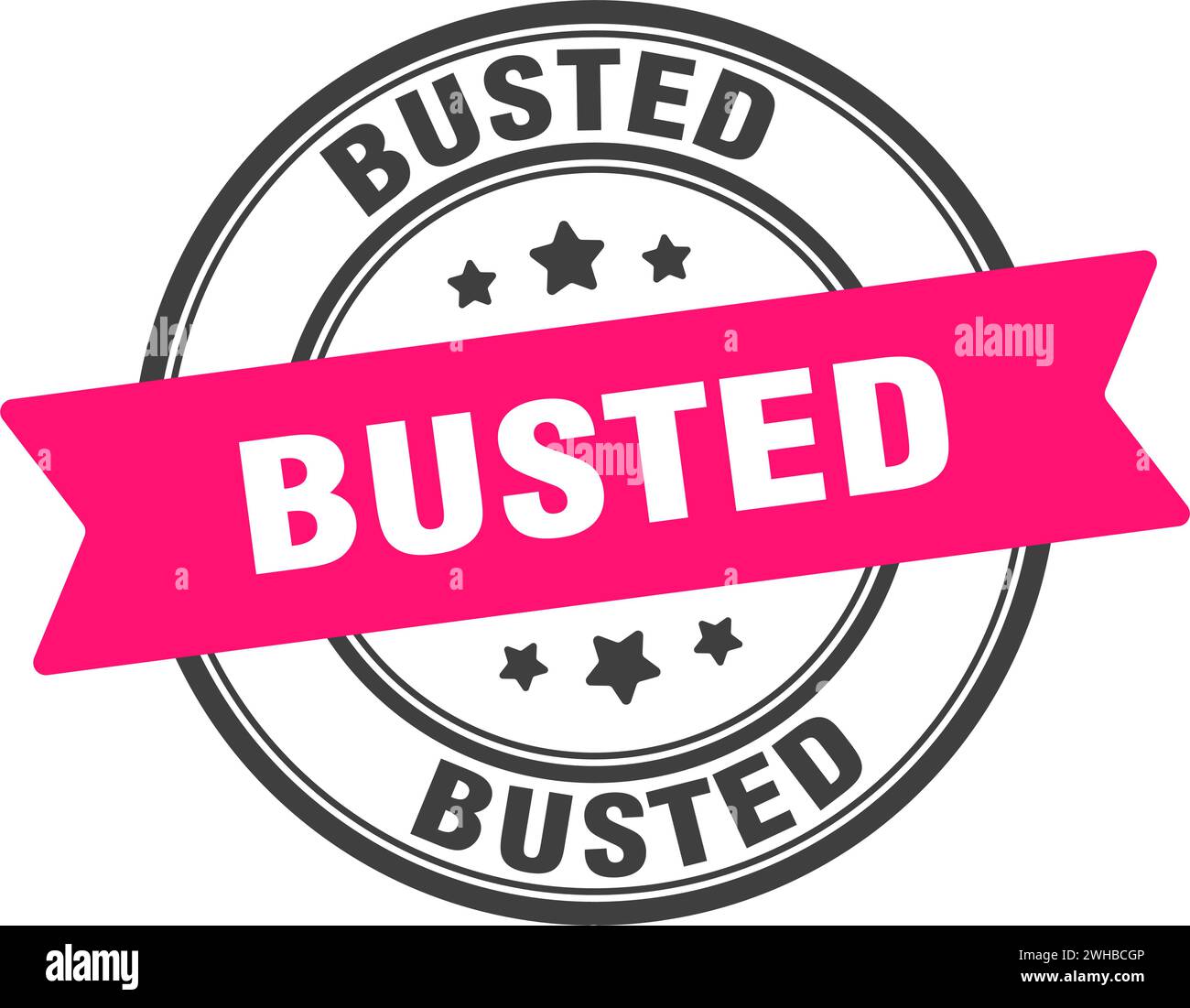 busted stamp. busted round sign. label on transparent background Stock ...