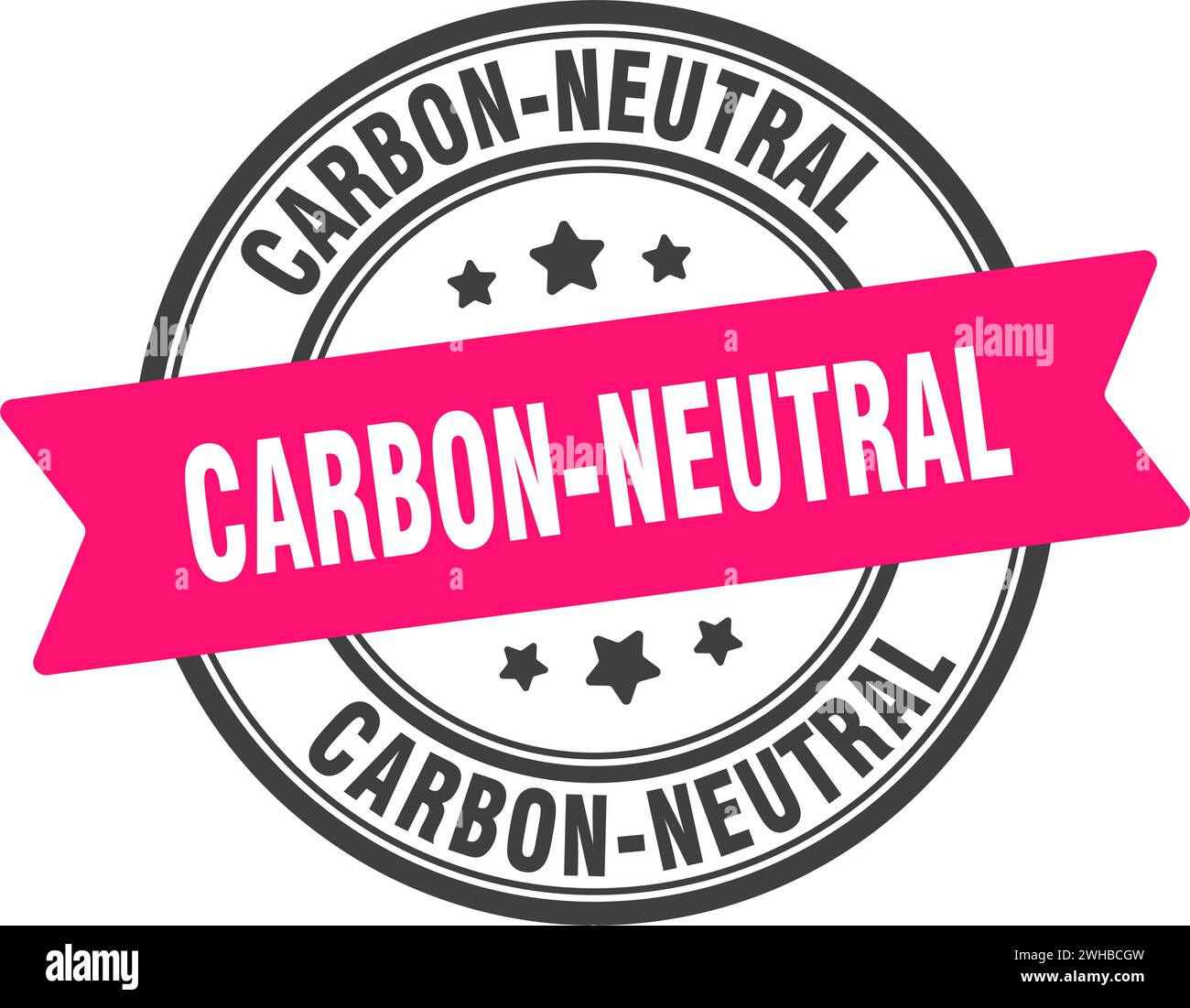 carbon-neutral stamp. carbon-neutral round sign. label on transparent ...