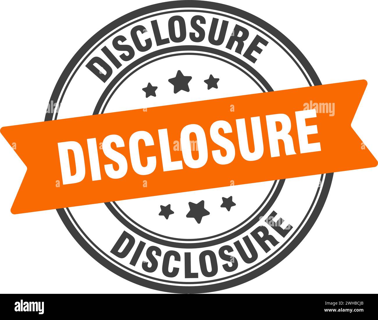 disclosure stamp. disclosure round sign. label on transparent ...