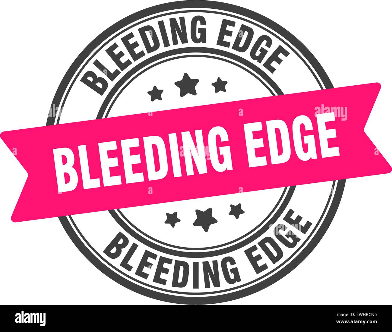 bleeding edge stamp. bleeding edge round sign. label on transparent ...