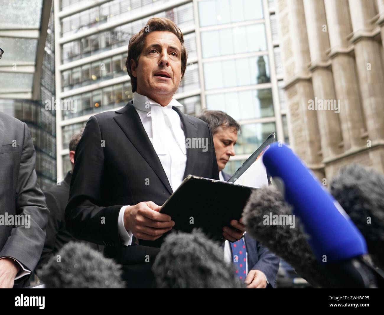 The Duke of Sussex's barrister, David Sherborne speaking to the media ...
