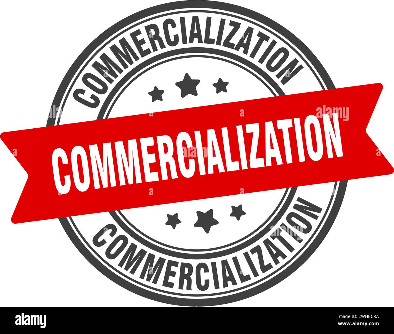 commercialization stamp. commercialization round sign. label on ...