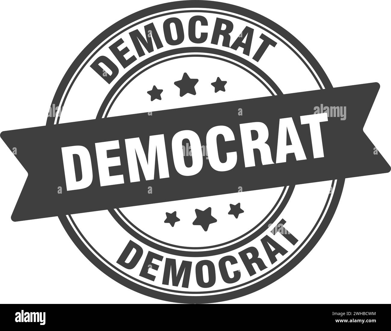 democrat stamp. democrat round sign. label on transparent background ...