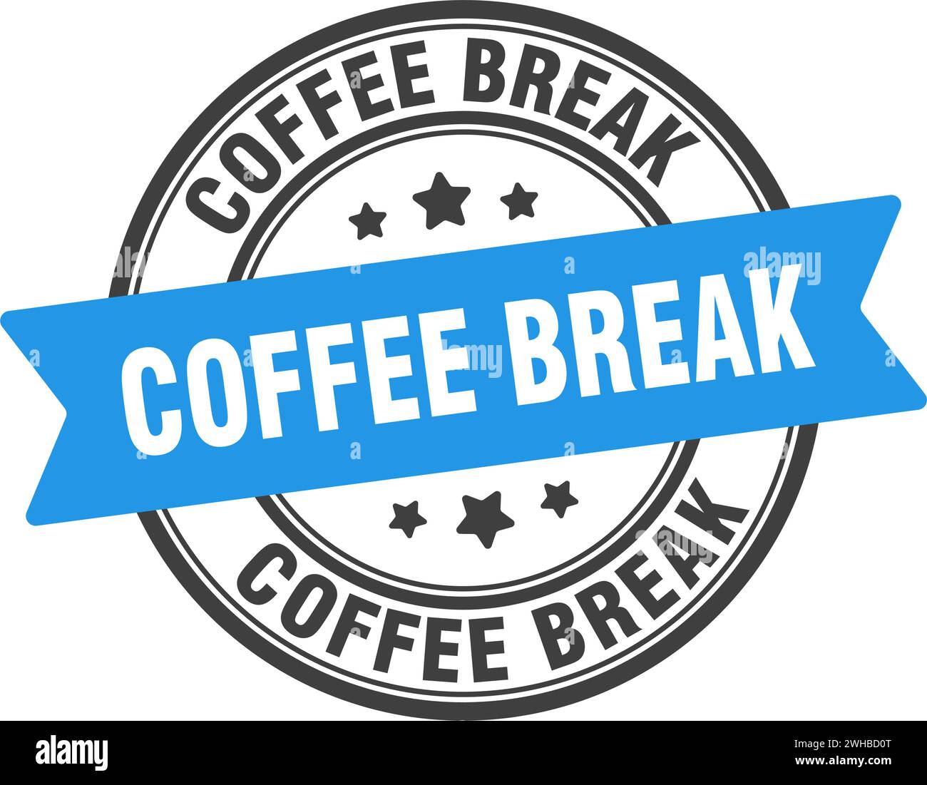 coffee break stamp. coffee break round sign. label on transparent ...