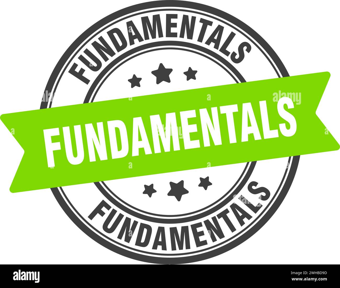 fundamentals stamp. fundamentals round sign. label on transparent ...