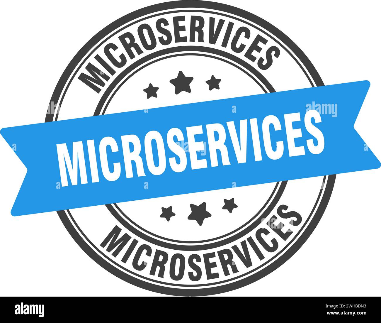 microservices stamp. microservices round sign. label on transparent ...