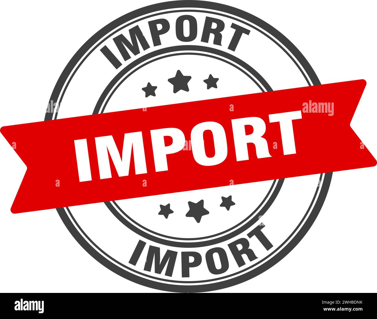 import stamp. import round sign. label on transparent background Stock ...