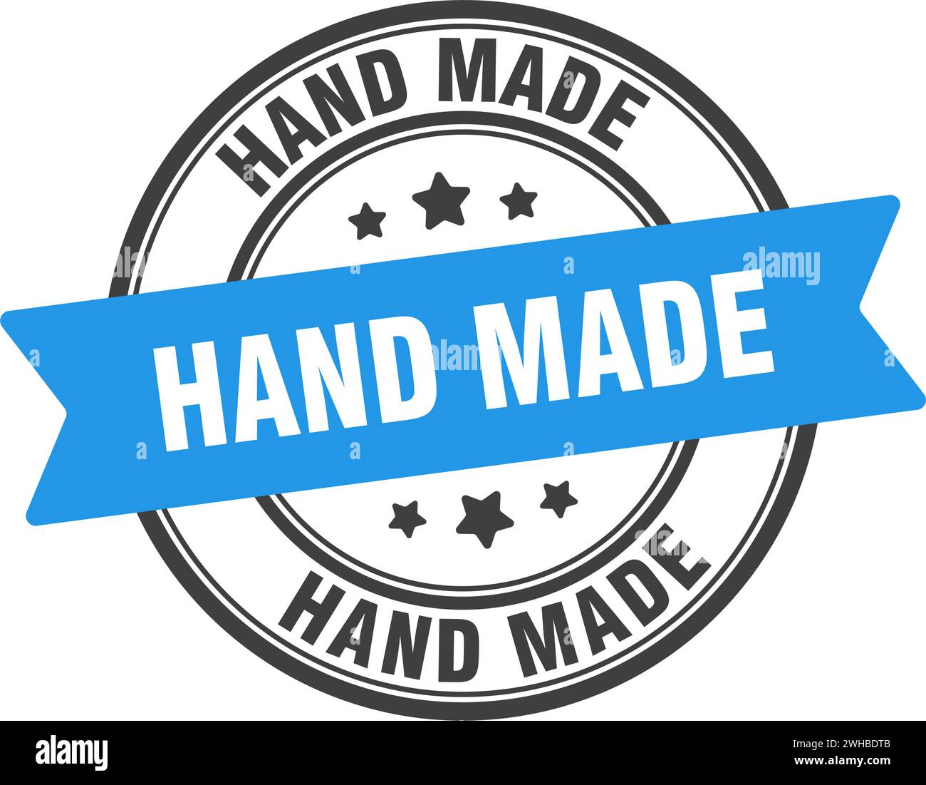 hand made stamp. hand made round sign. label on transparent background ...