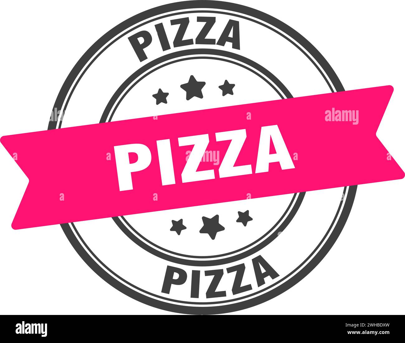 pizza stamp. pizza round sign. label on transparent background Stock ...