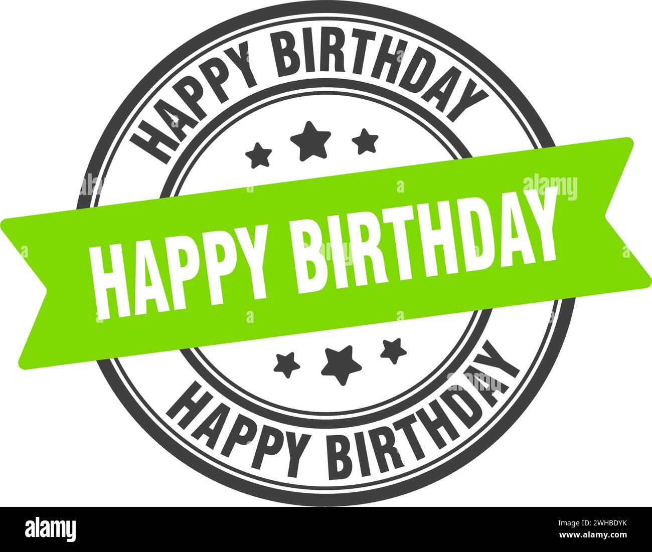 happy birthday stamp. happy birthday round sign. label on transparent ...