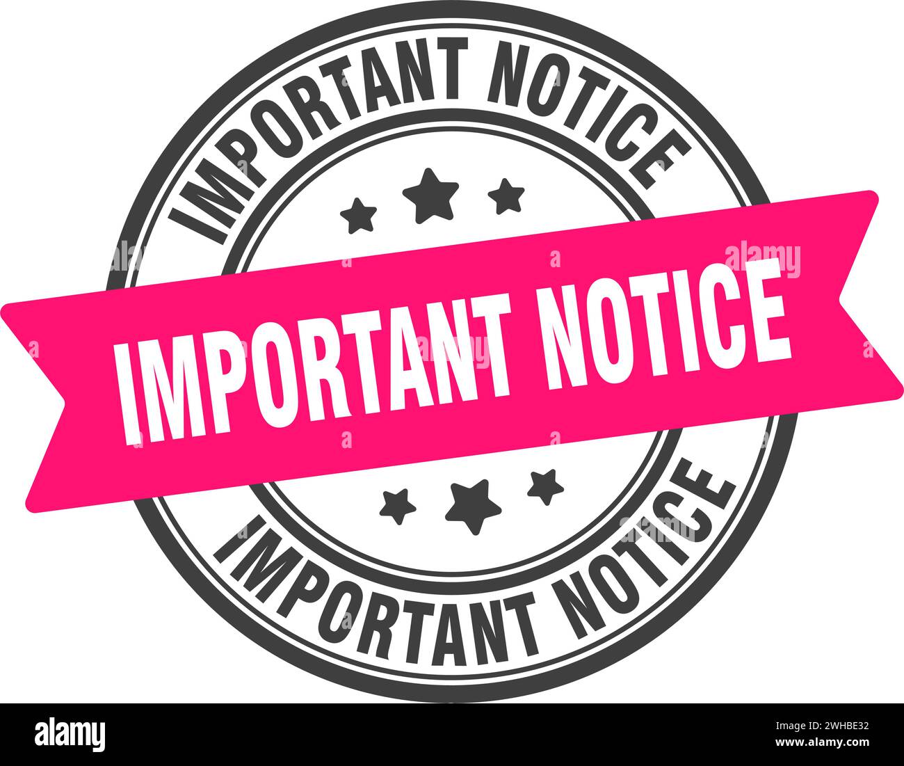 important notice stamp. important notice round sign. label on ...