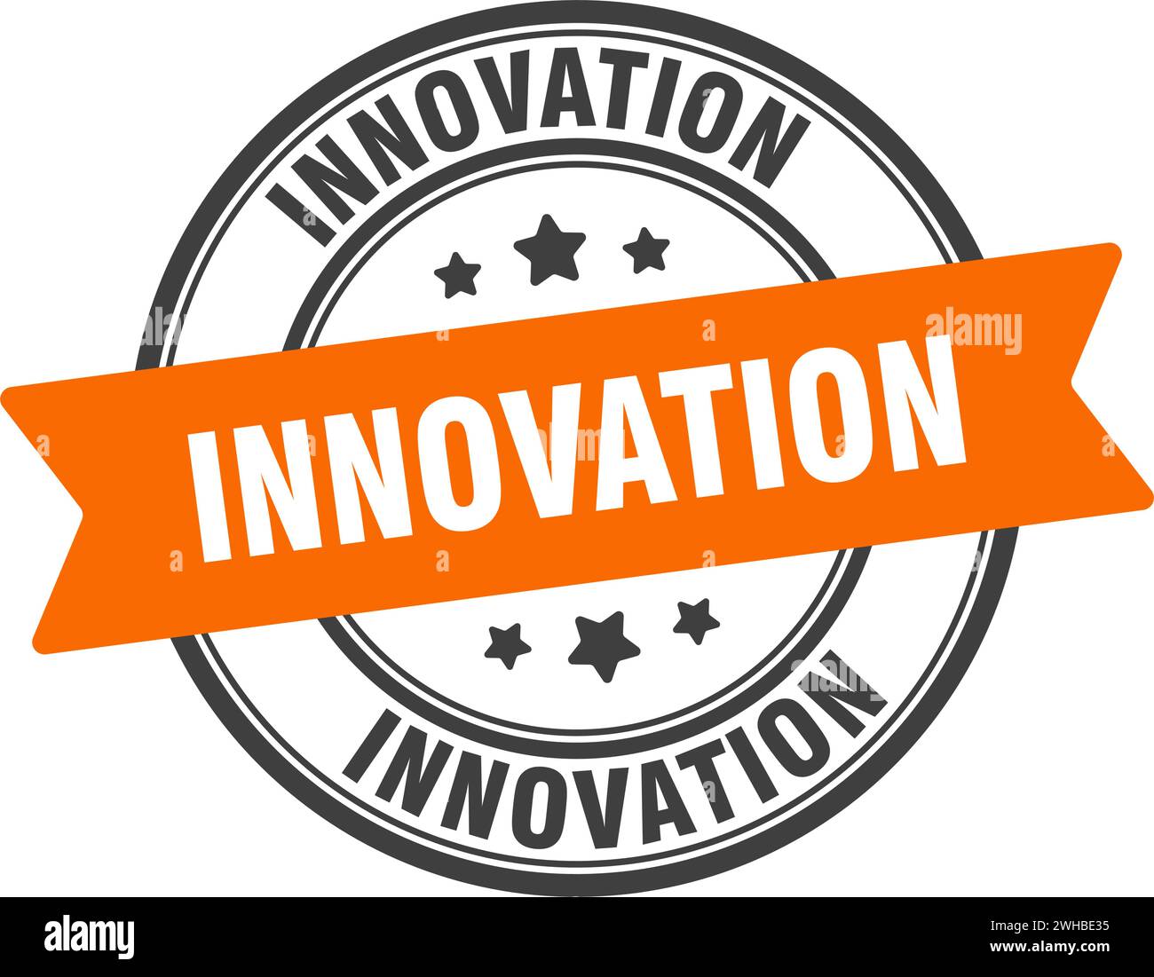 innovation stamp. innovation round sign. label on transparent ...