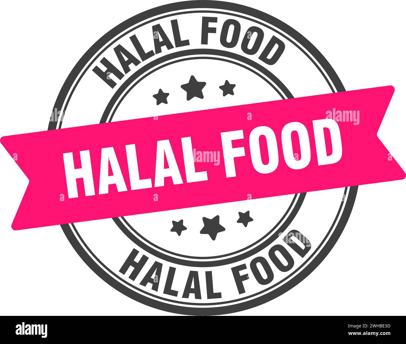 halal food stamp. halal food round sign. label on transparent ...