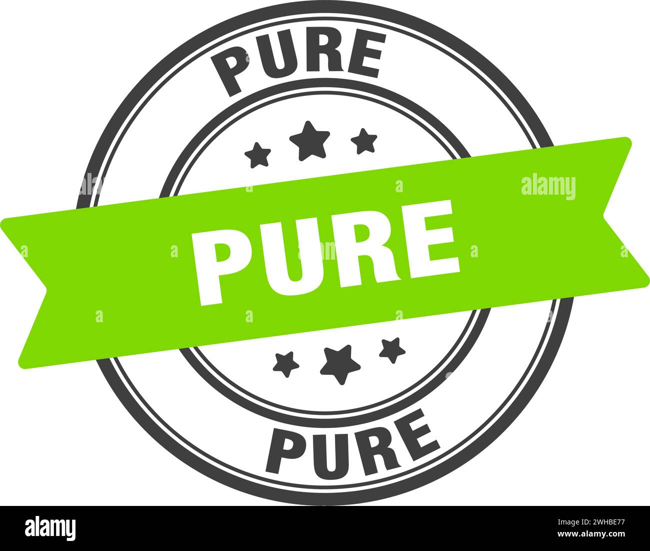 pure stamp. pure round sign. label on transparent background Stock ...