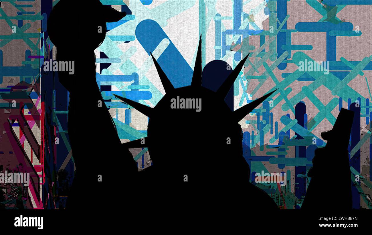 New York Statue of Liberty in a Pop Art Style Stock Photo - Alamy