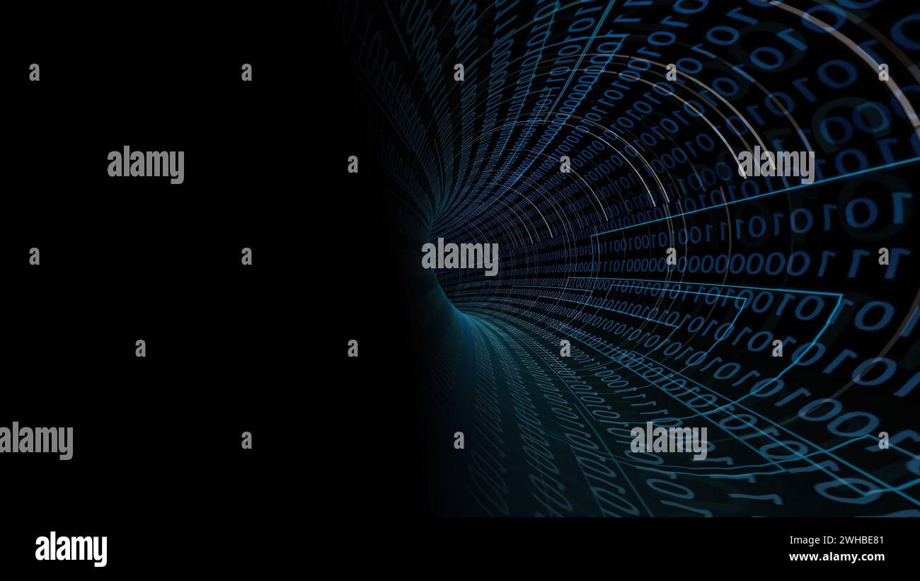Driving Through Binary Data Tunnel Stock Photo - Alamy
