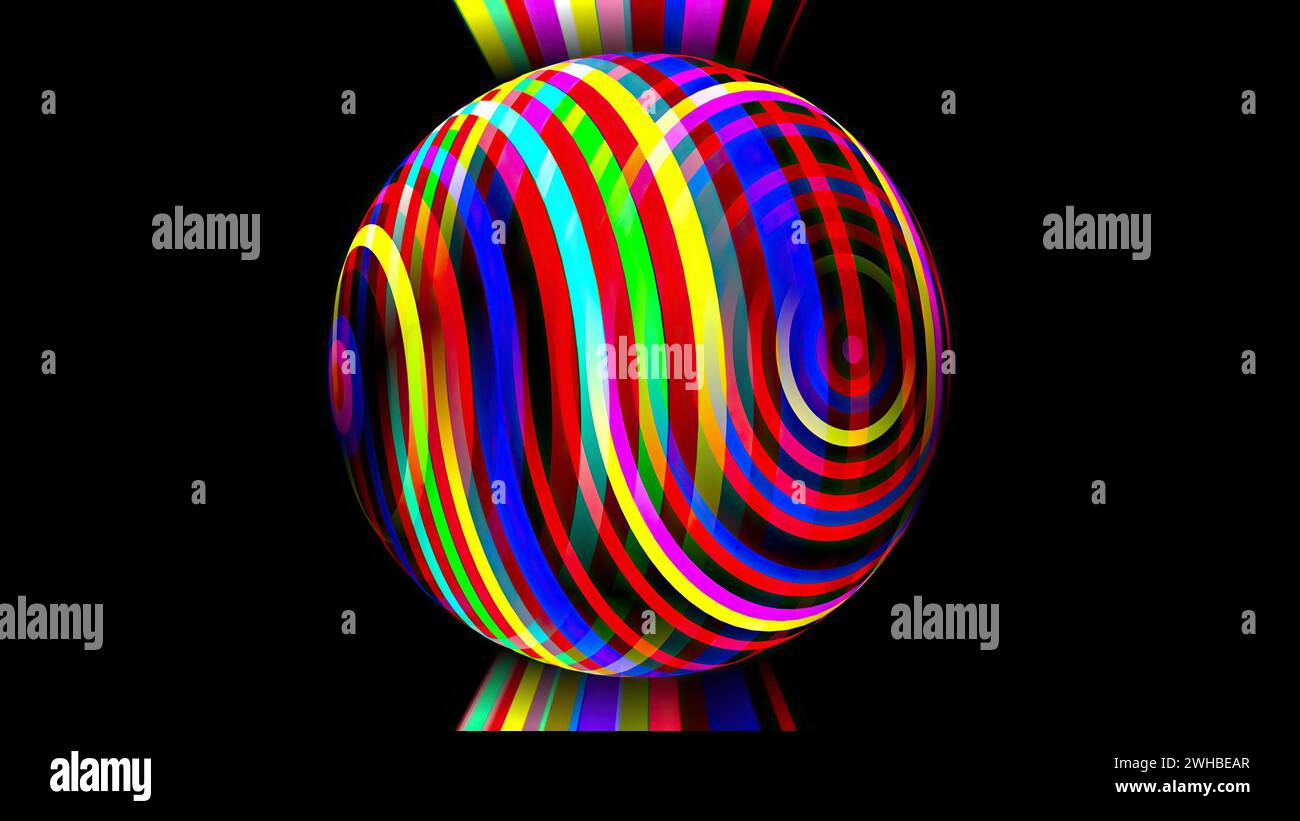 Colorful sphere with light rays Stock Photo - Alamy