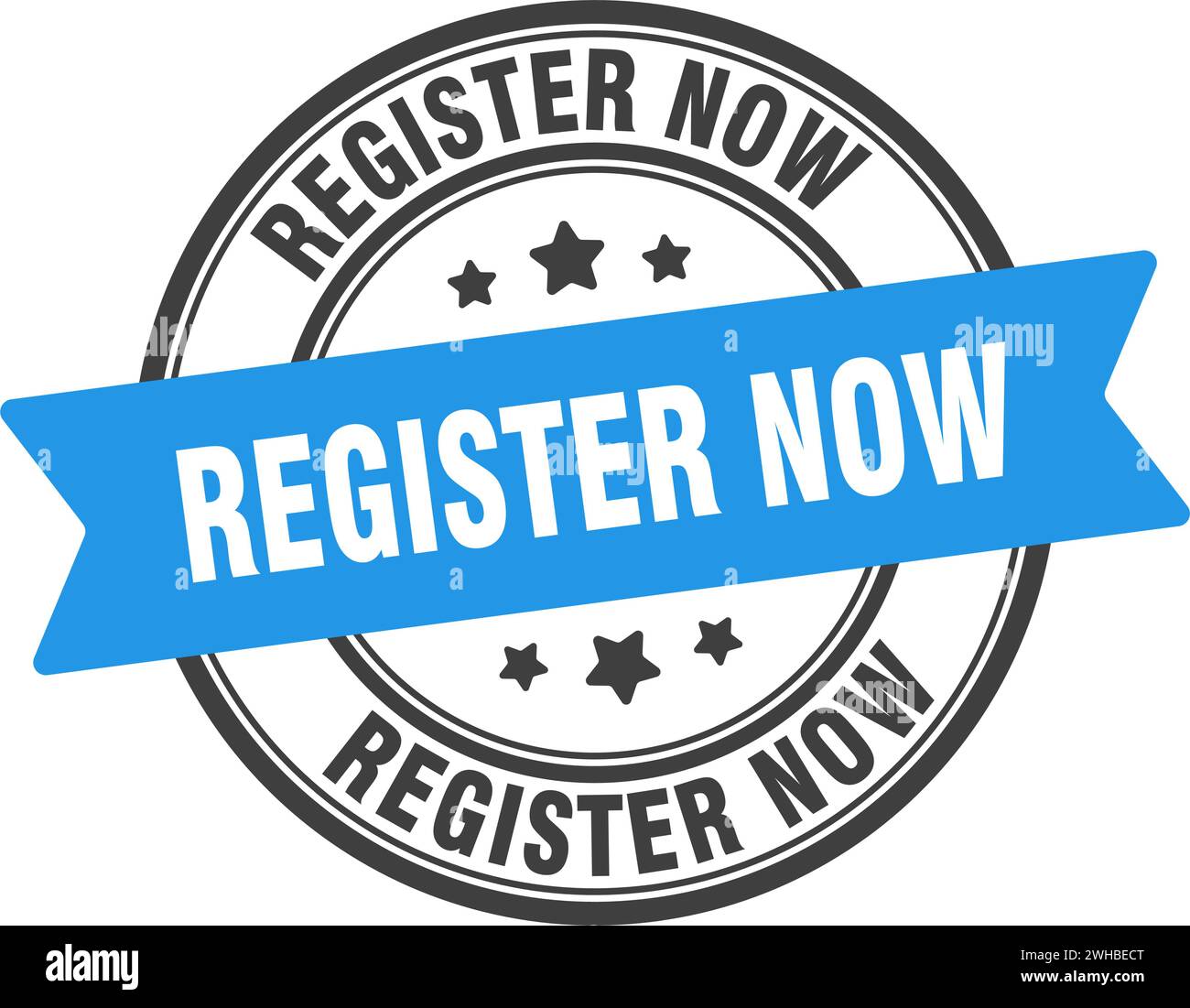 register now stamp. register now round sign. label on transparent ...