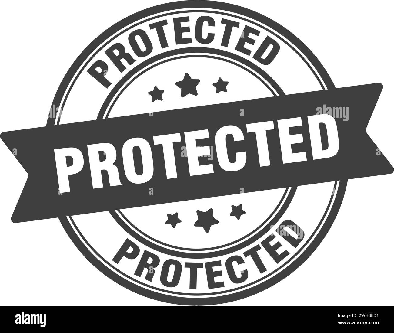protected stamp. protected round sign. label on transparent background ...