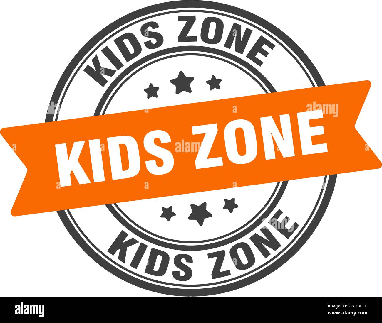 kids zone stamp. kids zone round sign. label on transparent background ...