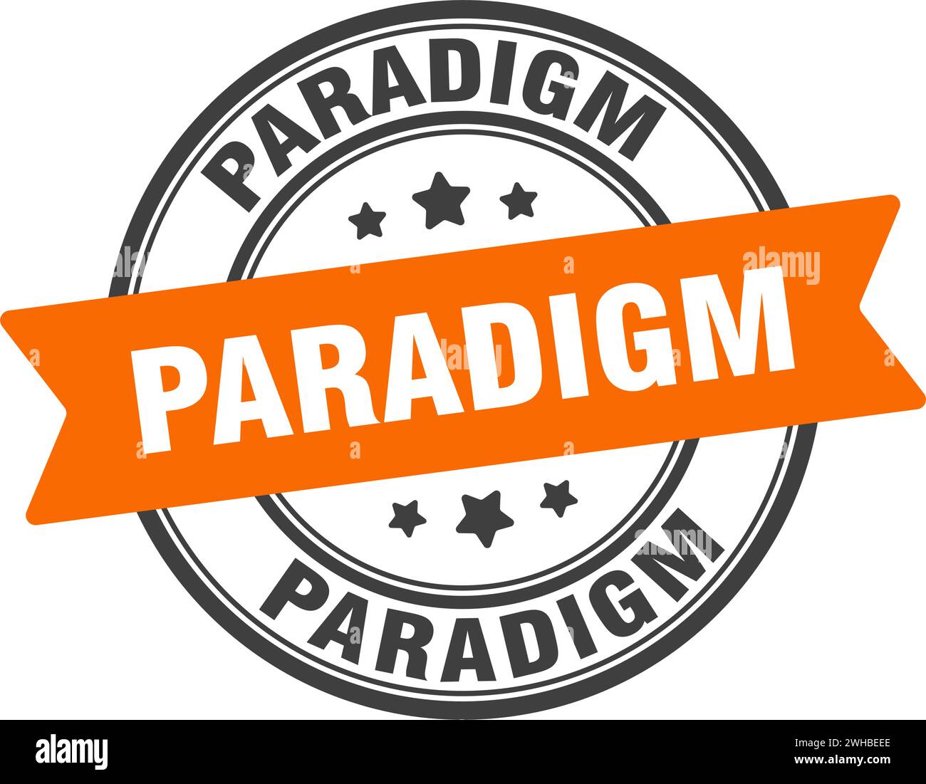 paradigm stamp. paradigm round sign. label on transparent background ...