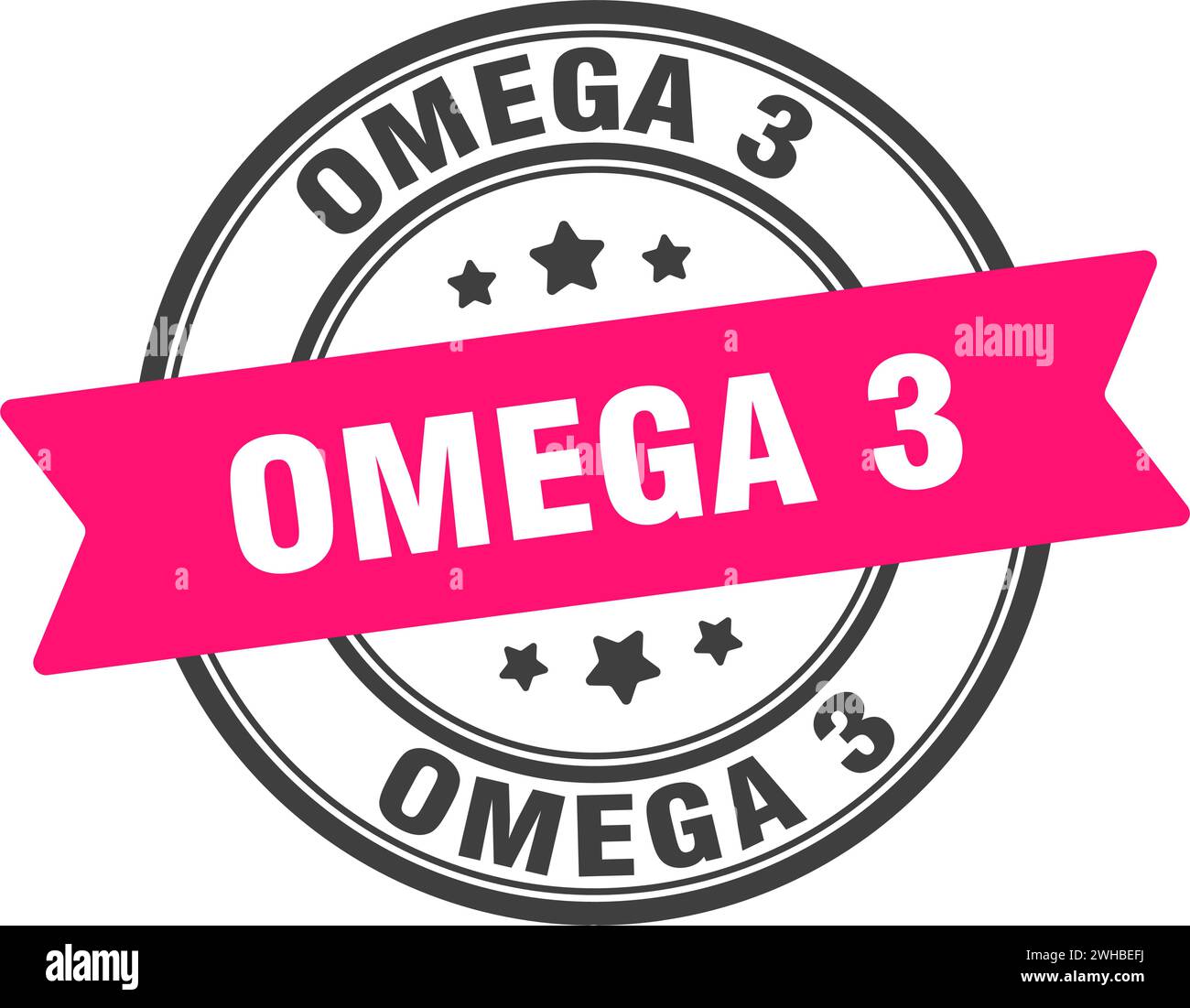 omega 3 stamp. omega 3 round sign. label on transparent background ...
