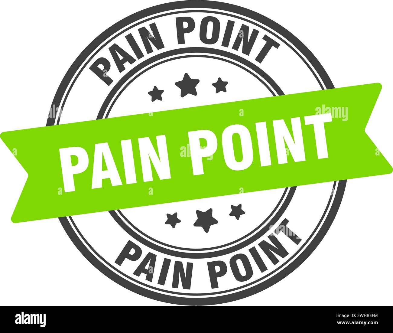 pain point stamp. pain point round sign. label on transparent ...