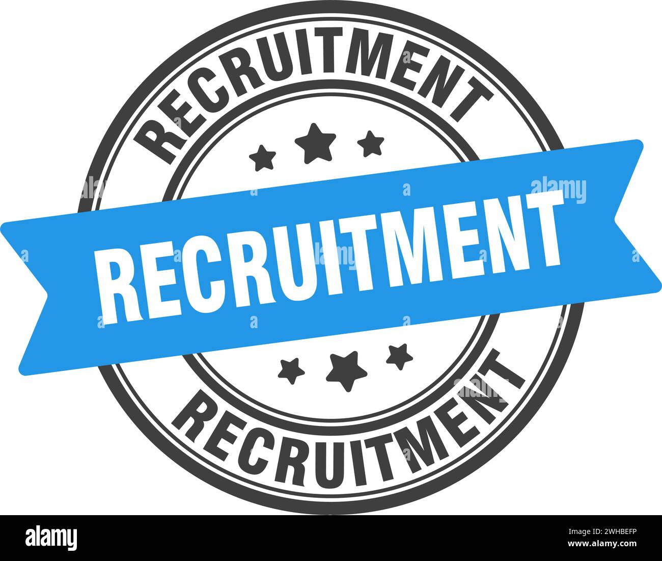 recruitment stamp. recruitment round sign. label on transparent ...