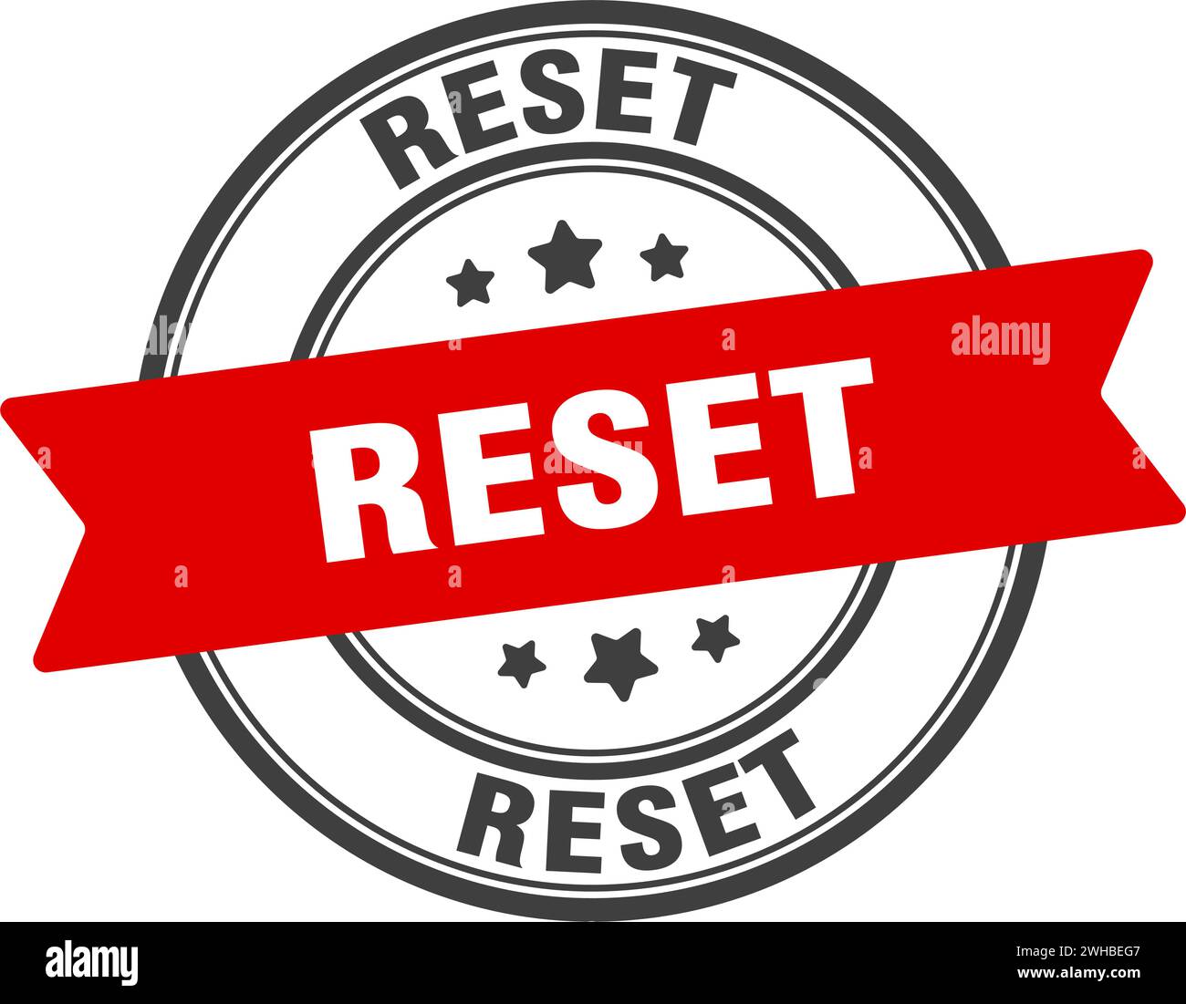 reset stamp. reset round sign. label on transparent background Stock ...