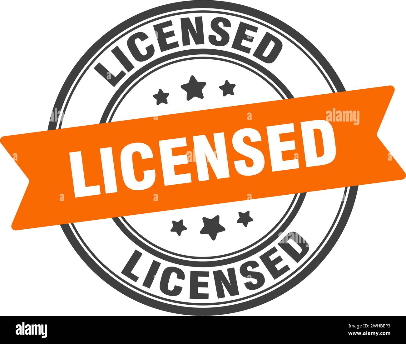 licensed stamp. licensed round sign. label on transparent background ...