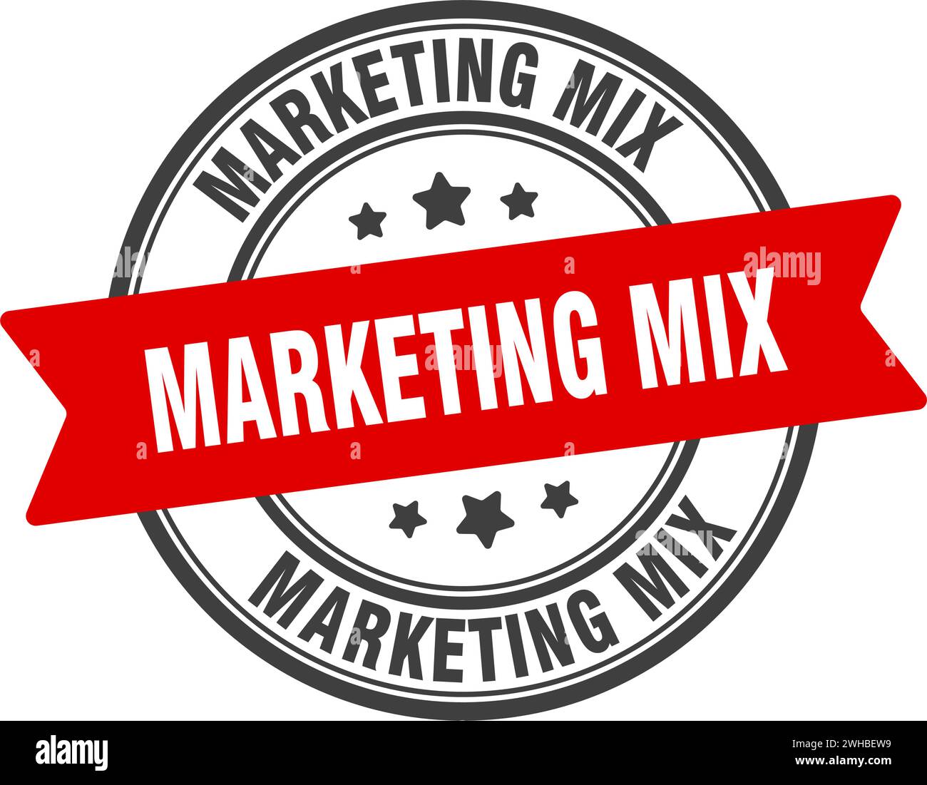 marketing mix stamp. marketing mix round sign. label on transparent ...